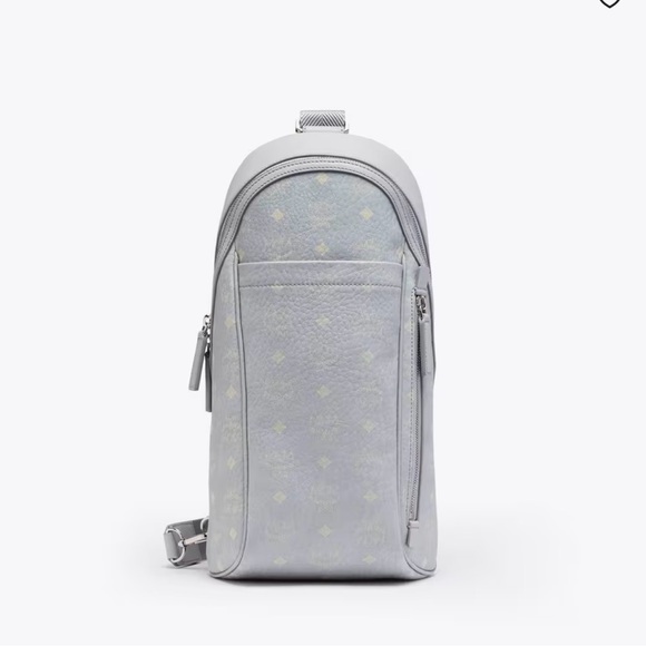 MCM | Bags | Mcm Visetos Aren Gray Monogram Sling Bag 725 | Poshmark
